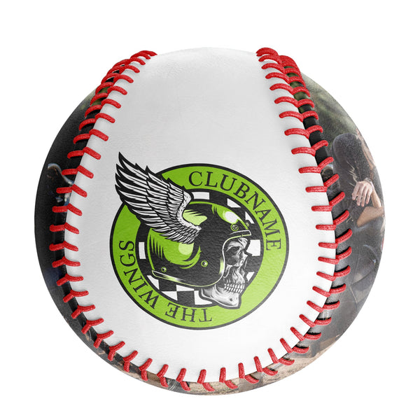 Personalized White Wings Helmet Motorcycle Club Photo Baseballs – FanCustom