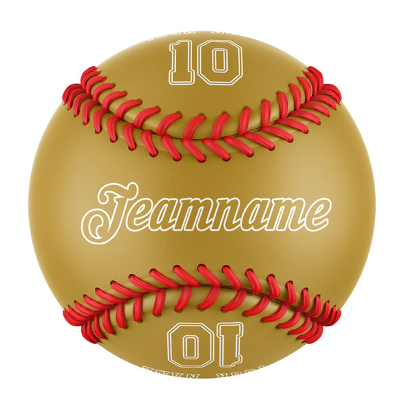 Personalized Old Gold Leather Old Gold Authentic Baseballs – FanCustom