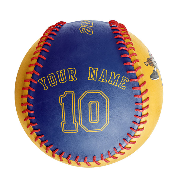 Personalized Gold Royal Split Half Leather Royal Authentic Baseballs ...