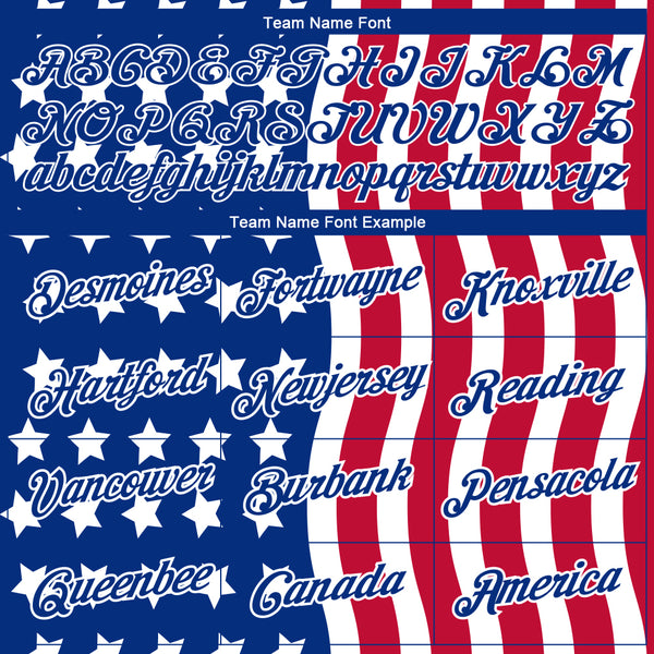 Custom Red Royal-White 3D American Flag Patriotic Performance T-Shirt ...
