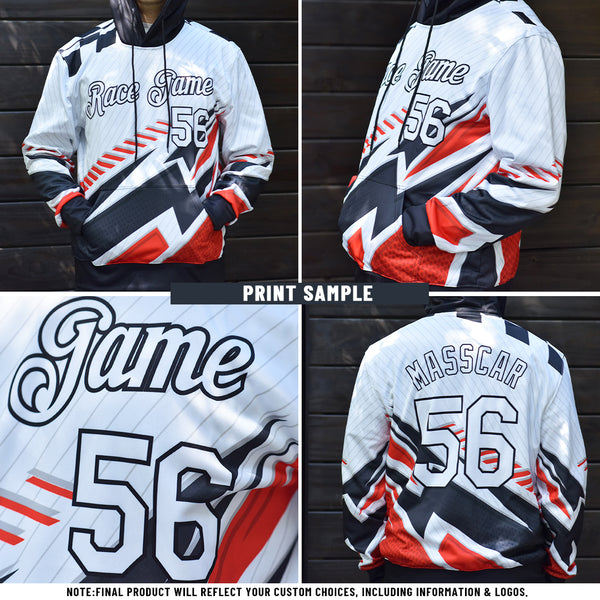 Fan Custom Split Ripped Pattern Baseball Pullover Sweatshirt Hoodie ...