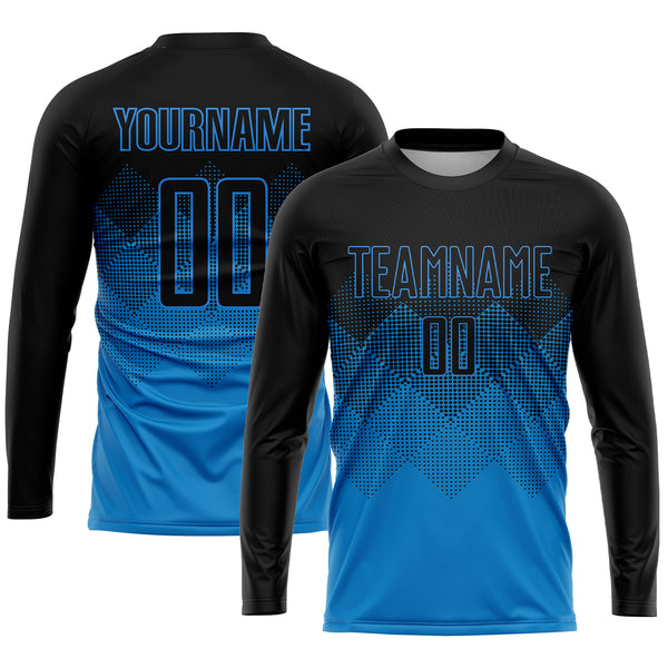 Custom Blue Black Sublimation Soccer Uniform Jersey Clearance – FanCustom
